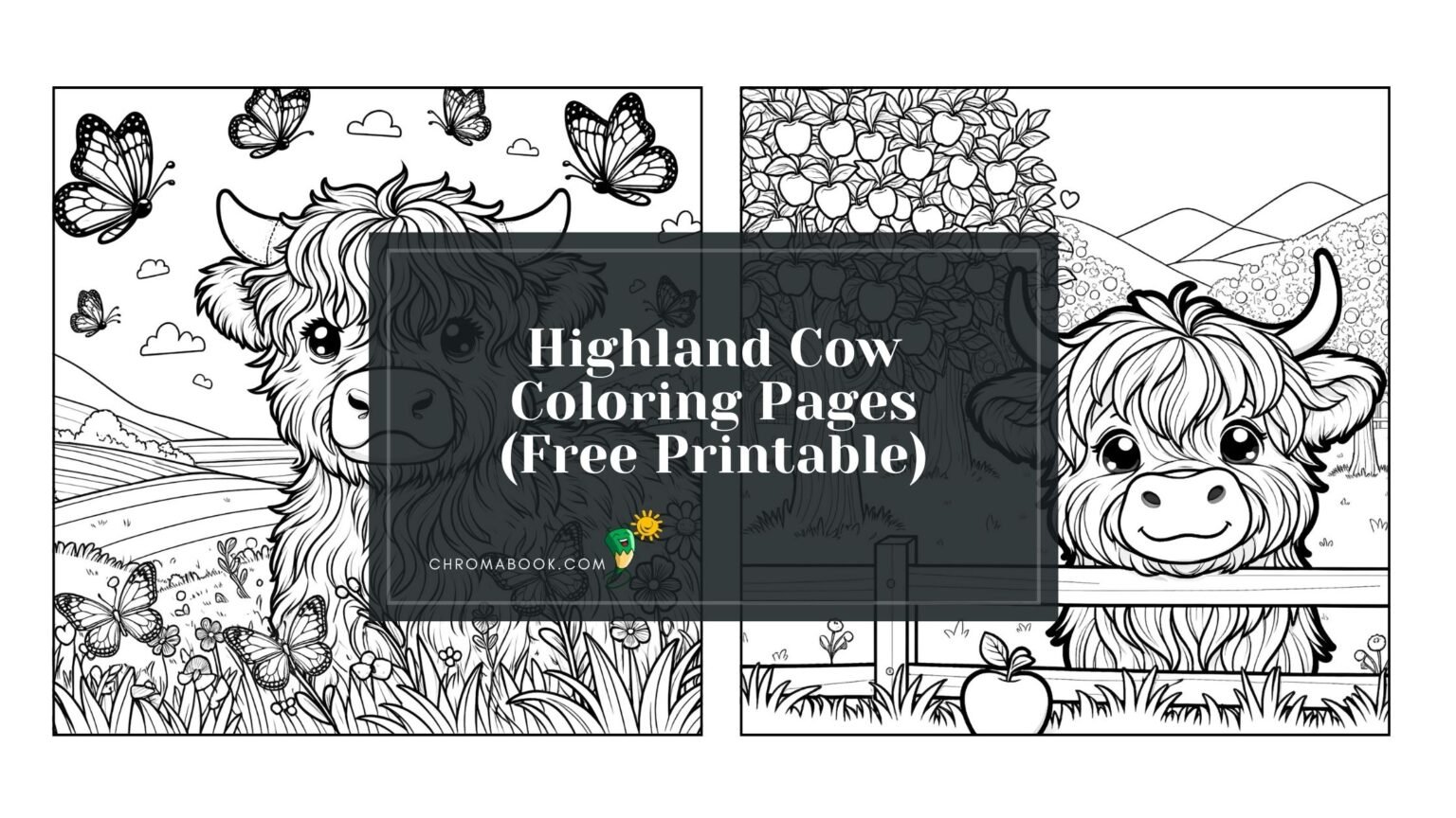 Highland Cow Coloring Pages: (Free Printable PDF) - Coloring 4 Kids