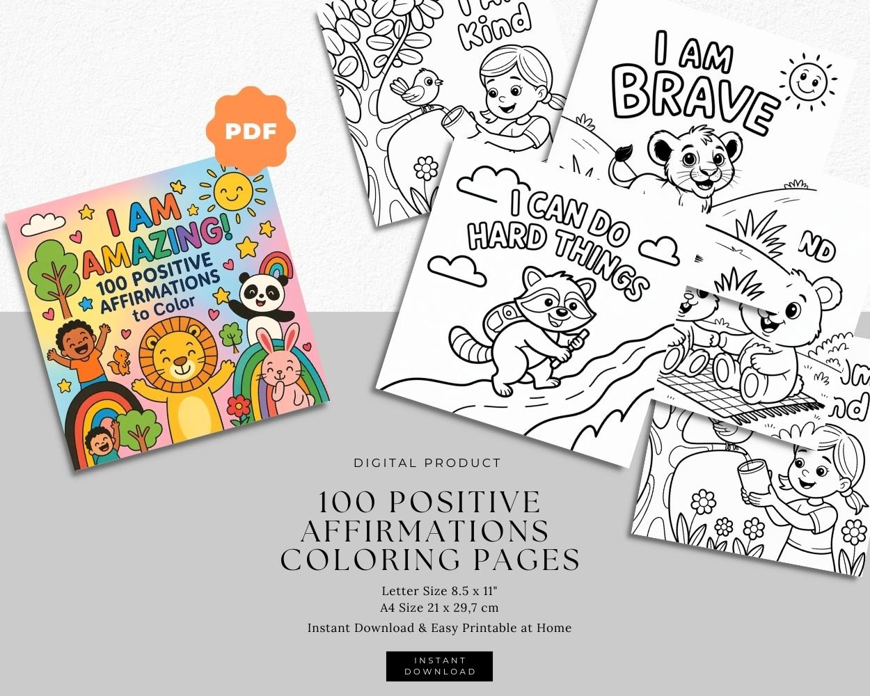 100 Positive Affirmations Coloring Pages (Free PDF Download)
